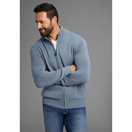 MAN'S WORLD MAN'S WORLD Herren Strickjacke "in vielen Farben Preis- Leistungsbestseller", blau, Basic, Gr. XXL, unifarben, Strick, Obermaterial: 50% Baumwolle,