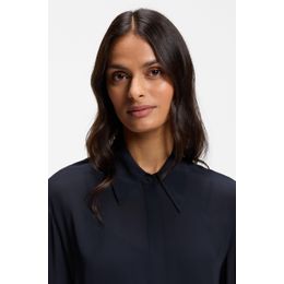 BOSS Orange Damen Hemdblusenkleid "Dristella Premium Damenmode", schwarz, Gr. 44, unifarben, Web, Obermaterial: 100% Viskose, Kleider, aus Cr&ecirc;pe de