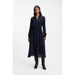 BOSS Orange Damen Hemdblusenkleid "Dristella Premium Damenmode", schwarz, Gr. 40, unifarben, Web, Obermaterial: 100% Viskose, Kleider, aus Cr&ecirc;pe de