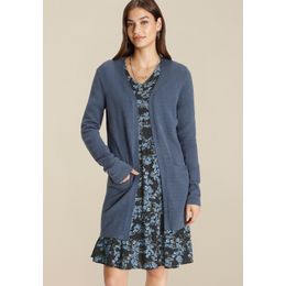 Tamaris Damen Strickjacke "mit Taschen, aus weicher Viskosemischung", blau, Basic, Gr. 32, unifarben, Strick, Obermaterial: 50% Viskose, 28%