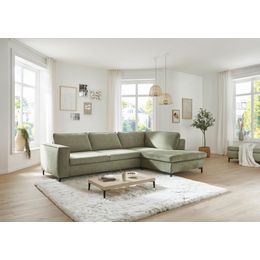 Ecksofa DIE PLANBAR, B:289cm T:197cm, gr&uuml;n, 100% Polyester, Wohnzimmer, Sofas, "MP-IN24153, L-Form, Breite 289 cm", wahlweise mit Schlaffunktion und