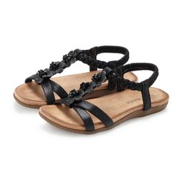 Lascana Damen Sandale "Sommerschuh, Sandalette, offener Schuh", Gr. 36, schwarz, Obermaterial: 100% Synthetik. Decksohle: 100% Textilmaterial.