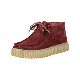 Clarks Damen Schn&uuml;rschuh "Clarks Stiefelette Leder", Gr. 42,5, rot, Leder, Schuhe