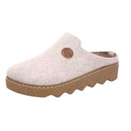 Rohde Damen Pantoffel "Foggia-D", Gr. 36, wei&szlig;, Filz, meliert, Schuhe, Hausschuh, Clog, zweifarbiger Homeslipper mit Profilsohle