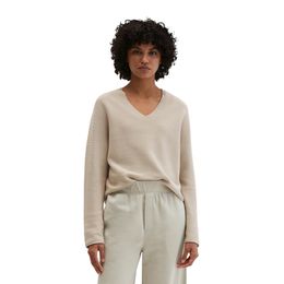 Marc O'Polo MARC O'POLO Damen Strickpullover "aus reiner Bio-Baumwolle", beige, Gr. XL, unifarben, Obermaterial: 100% Baumwolle, Pullover