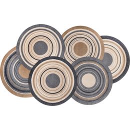 Teppich, B:70cm H:9mm L:120cm, braun, wash+dry by Kleen-Tex, Kunstfaser, Wohnzimmer, Teppiche, "Cosmic Colours", rutschhemmend, waschbar, Wohnzimmer