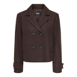 Only Damen Kurzjacke "ONLFREJA LIFE SHORT DB JACKET OTW NOOS", braun, Gr. L, meliert, Web, Obermaterial: 100% Polyester, Jacken, Kunstfaser
