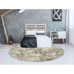 Teppich, H:8mm &Oslash;:200cm, gr&uuml;n, OCI DIE TEPPICHMARKE, Viskose, Wohnzimmer, Teppiche, "BESTELLER CAVA, auch als L&auml;ufer und in Rund", Glanz Viskose, mit