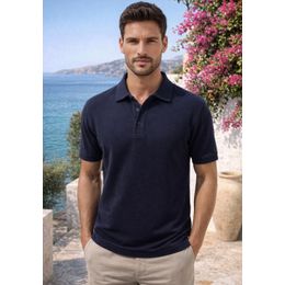 MAN'S WORLD MAN'S WORLD Herren Poloshirt, blau, Basic, Gr. 52, unifarben, Piqu&eacute;, Obermaterial: 100% Baumwolle, Shirts, Kurzarm, lockere Passform, unifarben