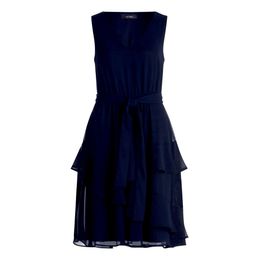 Vera Mont Damen Cocktailkleid "Damen mit Volant", blau, Gr. 44, Chiffon, Obermaterial: 100% Polyester. Futter: 100% Polyester, Kleider