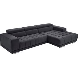 Ecksofa DIE PLANBAR, B:329cm H:73cm T:190cm, grau, 100% Polyester, Wohnzimmer, Sofas, "MP-IN15053 L-Form extra breiter Schenkel", wahlweise mit