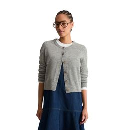 Marc O'Polo Damen Cardigan "aus Boucl&eacute;-Garn"stone melange, Gr. XXL, MARC O'POLO DENIM, unifarben, Obermaterial: 78% Schurwolle, 22% Polyamid. F&uuml;llung: 100% Nicht