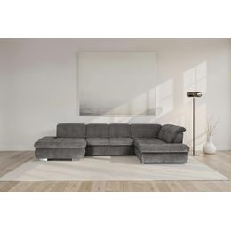 Wohnlandschaft DIE PLANBAR, B:382cm H:84cm T:260cm, grau, 88% Polyester, 12% Polyamid, Sofas, "MP-IN17004 U-Form, Breite 382 cm, mit