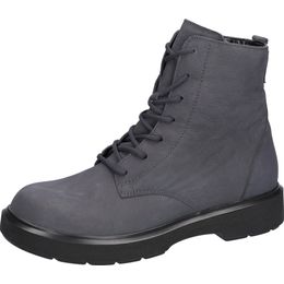 Waldl&auml;ufer WALDL&Auml;UFER Damen Stiefelette "H-Quinn", Gr. 7, grau, Nubukleder, Basic, Schuhe, Komfortboots, Schn&uuml;rboots in Bequemweite H (=sehr weit)