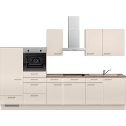 K&uuml;chenzeile Nobilia, B:330,3cm H:216,6cm T:60cm, beige, Komplettk&uuml;chen-Sets, ""Laser I", NEU: individuell anpassbar mit gratis Profi-Beratung",