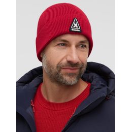 Gaastra Herren Strickm&uuml;tze, rot, unifarben, Baumwolle, M&uuml;tzen, mit breitem Umschlag