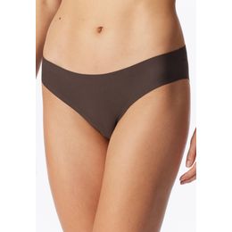 Schiesser Damen Slip "Invisible Cotton", Gr. 36, braun, Single Jersey, Obermaterial: 50% Baumwolle, 40% Polyamid, 10% Elasthan, Unterhosen