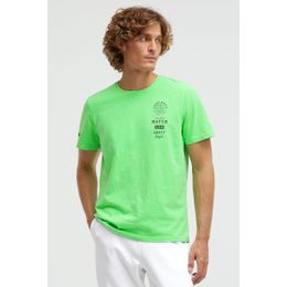 CAMP DAVID Herren Rundhalsshirt, gr&uuml;n, Gr. S, bedruckt, Web, Material: 97% Baumwolle, 3% Elasthan, Shirts