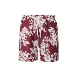 Urban Classics Herren Badeshorts "Urban Classics Herren Pattern Swim Shorts", rot, Gr. M, 100% Polyester, Badehosen