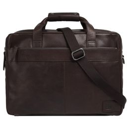 Bodenschatz Aktentasche, braun, Leder, leicht gl&auml;nzend, unifarben, Taschen, echt Leder