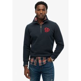 Superdry Herren Sweatshirt "Sd&co Neon Half Zip Track", schwarz, Gr. M, bedruckt, angeraute Sweatware, Obermaterial: 100% Baumwolle, Sweatshirts, mit
