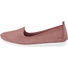 Andrea Conti Damen Slipper, Gr. 41, rosa, Glattleder, Leder, Schuhe