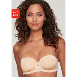 Damen Schalen-BH "Dirndl-BH, tr&auml;gerloser BH, T-Shirt-BH", NUANCE BY LASCANA, Gr. 75, beige, Spitze, Obermaterial: 80% Polyamid, 20% Elasthan, BHs,