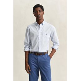 Gant Herren Langarmhemd "REG CLASSIC POPLIN GINGHAM SHIRT", wei&szlig;, Gr. XL, kariert, Obermaterial: 100% Baumwolle, Hemden, mit Logostickerei,
