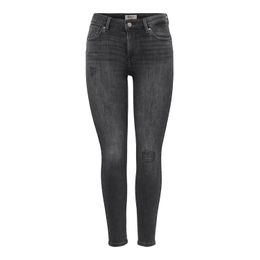 Only Damen Skinny-fit-Jeans "ONLPOWER LIFE MID PUSH", schwarz, Gr. L, unifarben, Denim/Jeans, Obermaterial: 92% Baumwolle, 6% Polyester, 2% Elasthan,