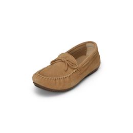 Marc O'Polo MARC O'POLO Damen Mokassin "aus weichem Veloursleder", Gr. 36, beige, Obermaterial: 100% Leder, unifarben, Schuhe