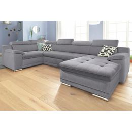 "Andiamo U-Form, B: 336 cm, Kopfteilverstellung, XXL-Sofa" optional Schlaffunktion, frei stellbar, Couch f&uuml;r Wohnkomfort
