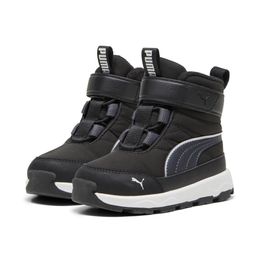 Puma Kinder Winterboots "EVOLVE BOOT AC+ INF", Gr. 21, schwarz-wei&szlig;, Textil, Schuhe, kn&ouml;chelhohe Form, elastische Schn&uuml;rsenkel, Klettverschluss