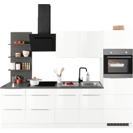 K&uuml;chenzeile KOCHSTATION, B:270cm H:200cm T:60cm, wei&szlig;, Komplettk&uuml;chen-Sets, "KS-Brindisi Breite 270 cm", wahlweise mit E-Ger&auml;ten und Induktion, mit