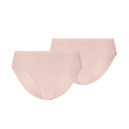 Puma Damen Slip "Puma WOMEN INVISIBLE COTTON BRIEFS 2P", Gr. M, beige, Jersey, Obermaterial: 88% Baumwolle, 12% Elasthan, Unterhosen, nahtlose R&auml;nder