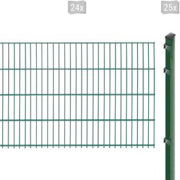 Arvotec Doppelstabmattenzaun "EXCLUSIVE 83 zum Einbetonieren", H/L: 83cm x 48m, Pfosten: 25 Stk., gr&uuml;n, Zaunelemente, Zaunh&ouml;he 83 cm, Zaunl&auml;nge 2 -