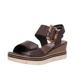 Remonte Damen Keilsandalette "Elisabeth Hurley-Collection", Gr. 37, braun, Leder, unifarben, Schuhe, Keilabsatz, Riemensandale, Sommerschuh,