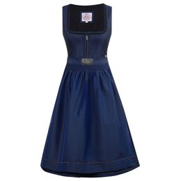 Marjo Damen Dirndl "Mididirndl ESCHAU", blau, Gr. 48, Obermaterial: 60% Polyester PES. 40% Viskose CV., Kleider
