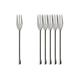 Villeroy & Boch VILLEROY & BOCH Tafelgabel "Kuchengabeln Udine 15,6 cm 6er Set edelstahl", 6, silber, Essgabeln, Sp&uuml;lmaschinenfest