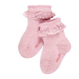 Falke M&auml;dchen Socken "Romantic Lace", rosa, Gr. 80, glatt, Obermaterial: 76% Baumwolle CO. 22% Polyamid PA. 2% Elasthan EL., Socken