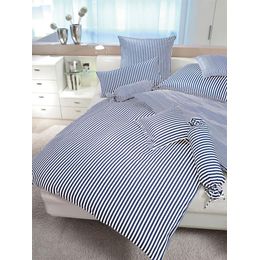 Wendebettw&auml;sche Janine, blau, Mako-Satin, Obermaterial: 100% Baumwolle, Bettw&auml;sche, "modernclassic 3912, 100% Baumwolle", mit Rei&szlig;verschluss,