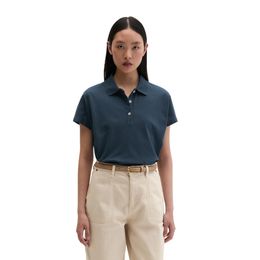 Marc O'Polo MARC O'POLO Damen Poloshirt "aus Piqu&eacute;-Jersey", blau, Gr. XXL, unifarben, Obermaterial: 96% Baumwolle, 4% Elasthan, Shirts