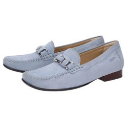 Sioux Damen Slipper "Cambria", Gr. 41,5, blau, Obermaterial: 100% Ziegenveloursleder GOVL. 100% Gummi rubber., Schuhe