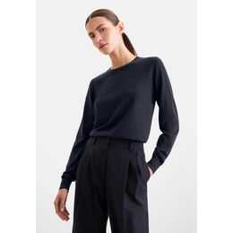 Seidensticker Damen Strickpullover, schwarz, Gr. M, unifarben, 90% Wolle, 10% Seide, Pullover, Sweater Uni