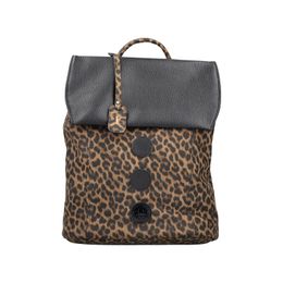 Rieker Damen Cityrucksack, braun, Rucks&auml;cke, Freizeitrucksack, Shoppingrucksack mit bunten Akzenten
