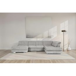 Wohnlandschaft DIE PLANBAR, B:382cm H:84cm T:260cm, grau, 88% Polyester, 12% Polyamid, Sofas, "MP-IN17004 U-Form, Breite 382 cm, mit