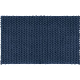 Fu&szlig;matte Pad, B:52cm H:15mm L:72cm, blau, Kunstfaser, Au&szlig;enbereich, Teppiche, "UNI, Schmutzfangmatte", handgewebt, Uni Farben, In- und Outdoor