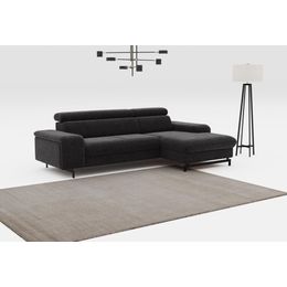 Ecksofa COTTA, B:267cm H:97cm T:165cm, schwarz, Wohnzimmer, Sofas, "Emma L-Form, B: 267 cm", mit Kopfteilverstellung, optional Schlaffunktion &