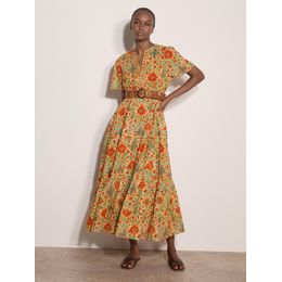 Apricot Damen Druckkleid "Blumenkleid", orange, Gr. 34, gebl&uuml;mt, gewebt, Obermaterial: 100% Baumwolle CO., Kleider, mit Volant