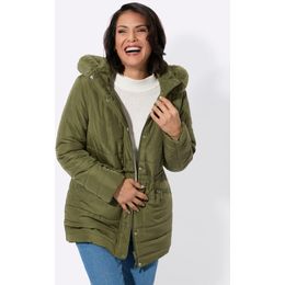 Casual Looks Damen Steppjackeoliv, Gr. 36, unifarben, 100% Polyester, Fellimitat:100% Polyester, Wattierung:100% Polyester, &Auml;rmelfutter:100%
