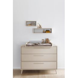 Wickelkommode Paidi, B:124cm H:93cm T:57cm, beige, Holzwerkstoff, Wickelkommoden, "EEFJE in Beige, 3 Schubladen mit Soft-Close, verschiedene